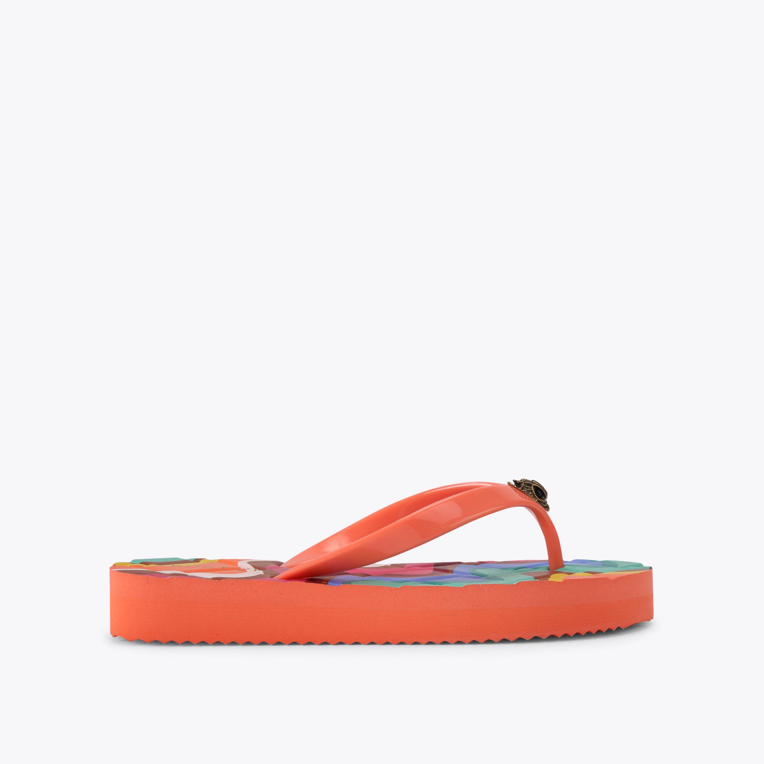 KENSINGTON Q FLIP FLOP Orange Swirl Sandal by KURT GEIGER LONDON