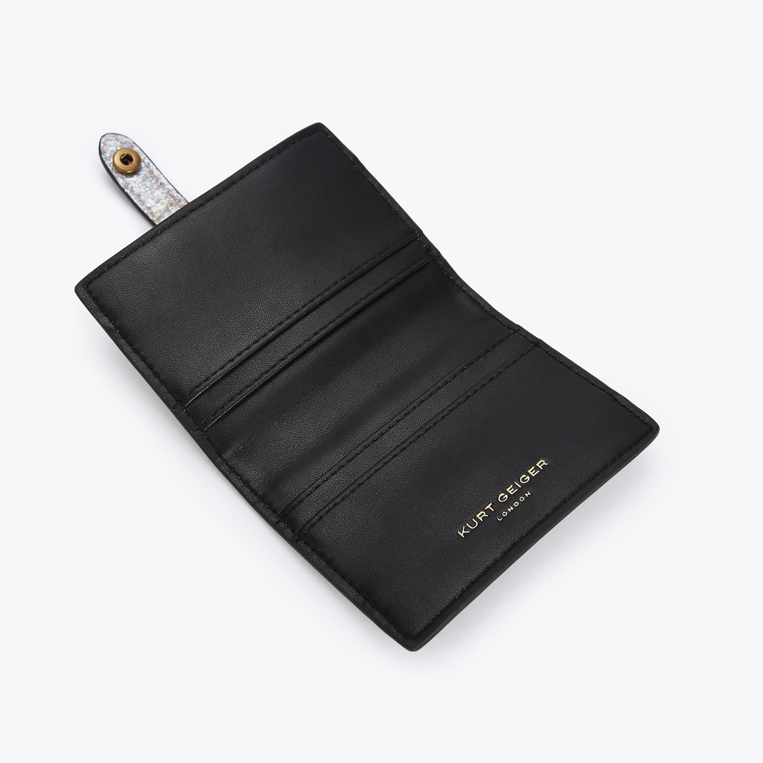 MULTI CARD HOLDER Glitter Silver Multiple Card Holder by KURT GEIGER LONDON