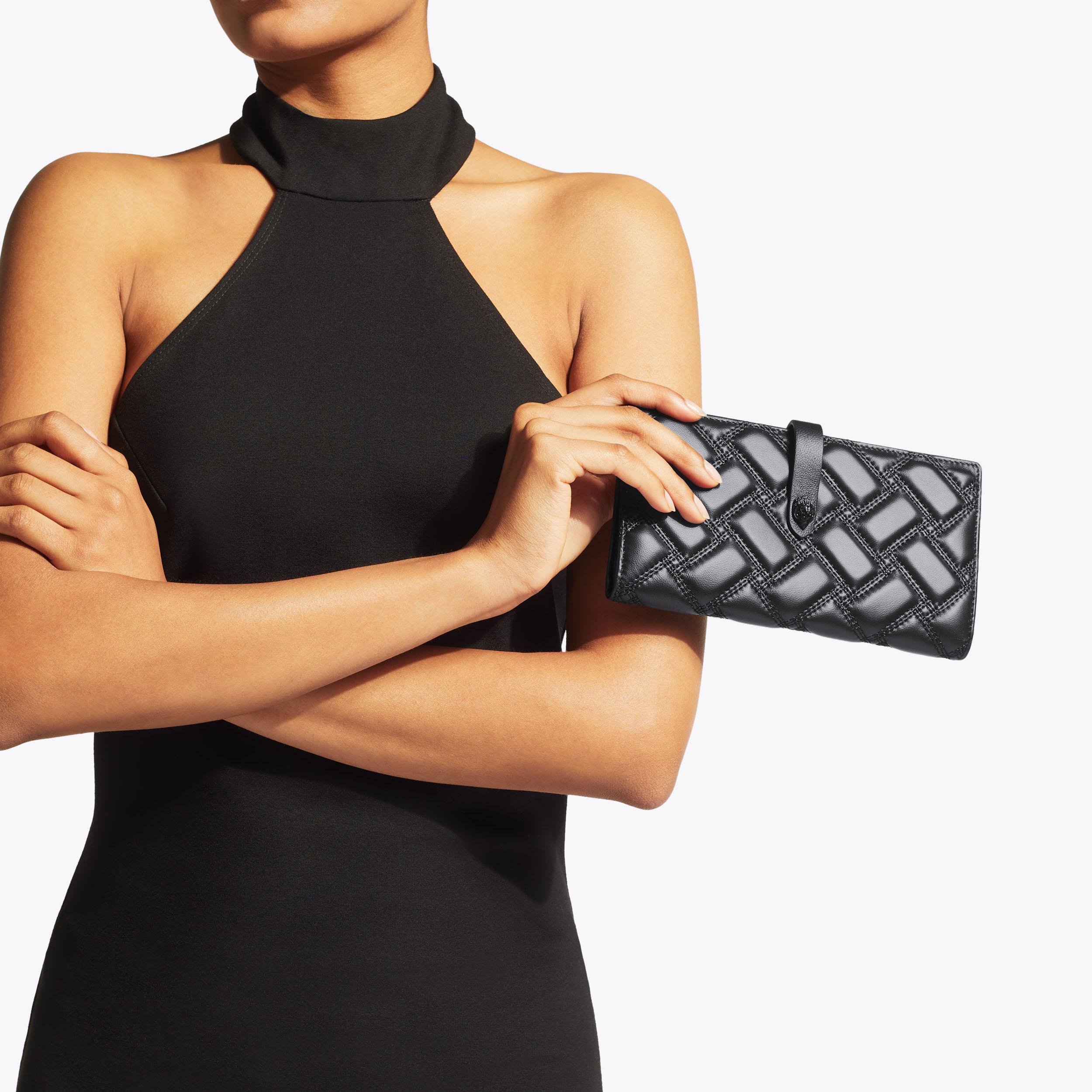 LEATHER SOFT WALLET Black Drench Soft Fold Out Wallet by KURT GEIGER LONDON