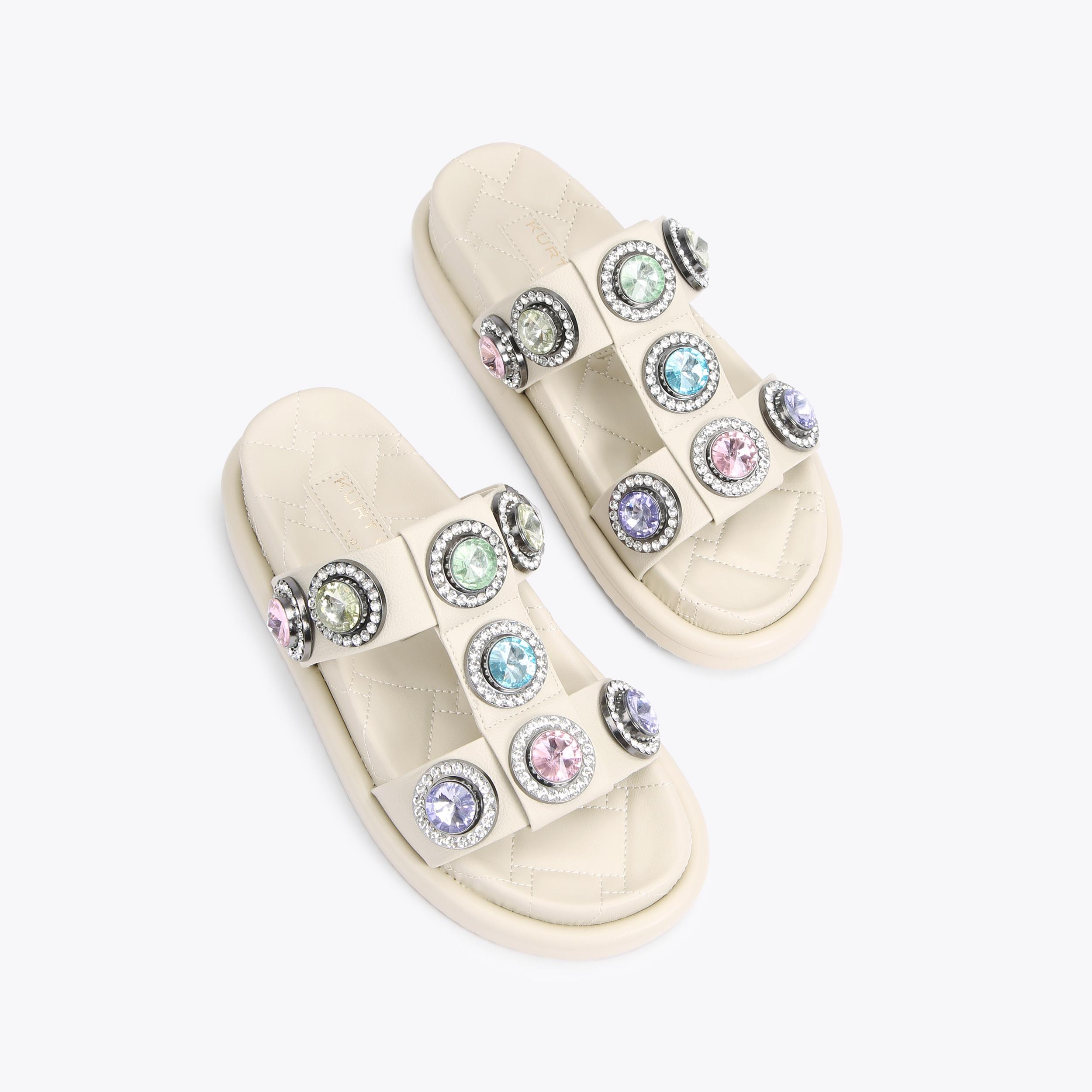 ORSON CRYSTAL SANDAL Bone Crystal Chunky Sandals by KURT GEIGER LONDON