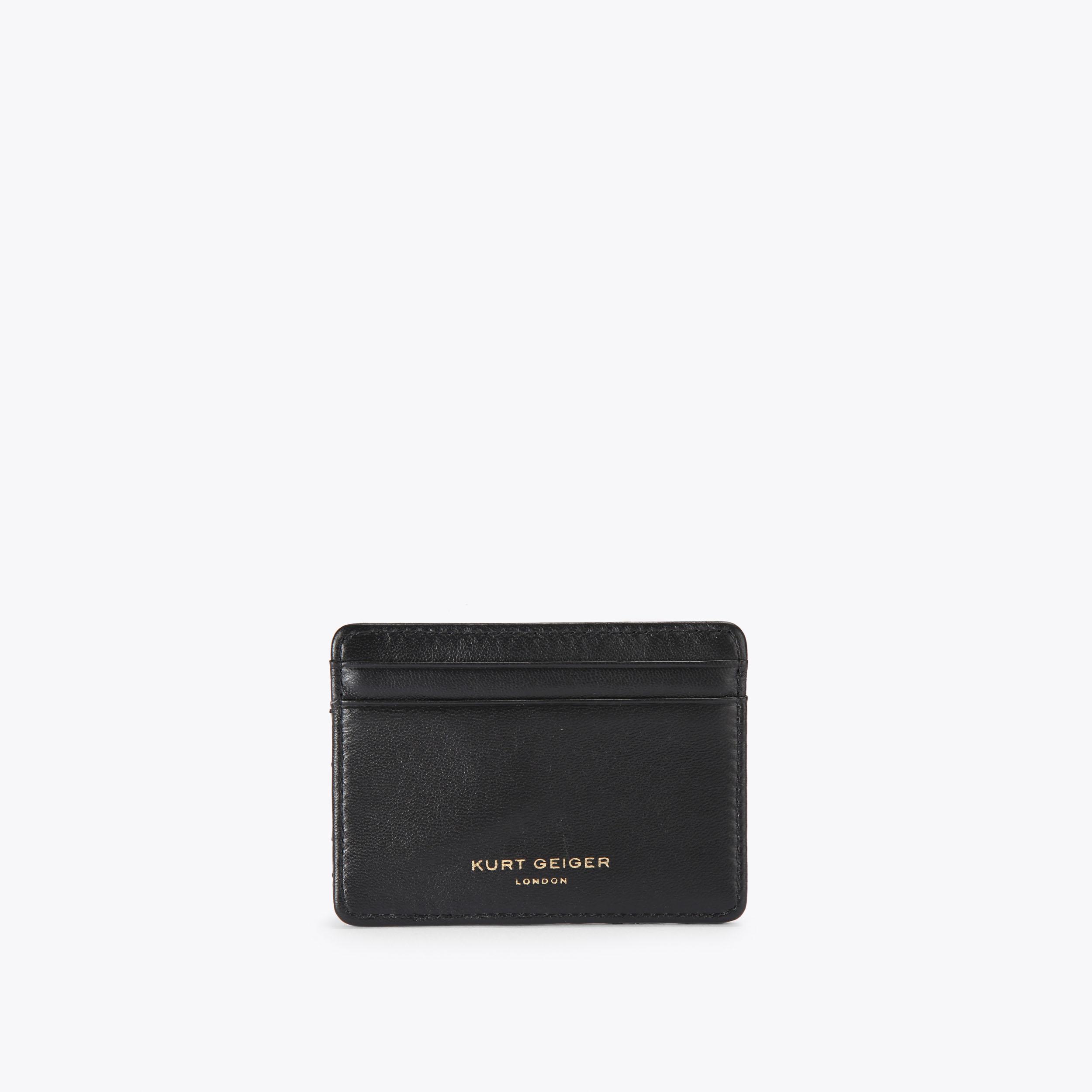 CARD HOLDER Black Leather Card Holder by KURT GEIGER LONDON
