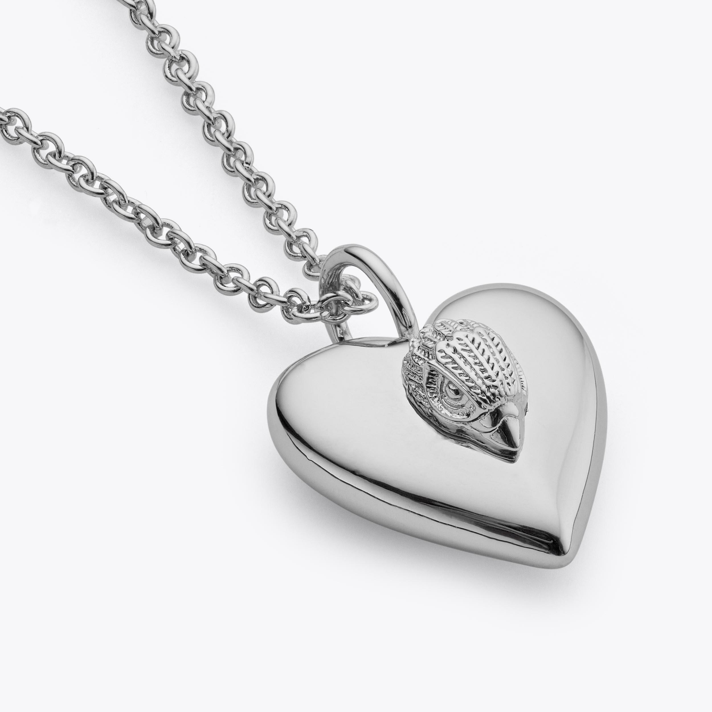 EAGLE HEART NECKLACE Silver eagle heart necklace by KURT GEIGER LONDON