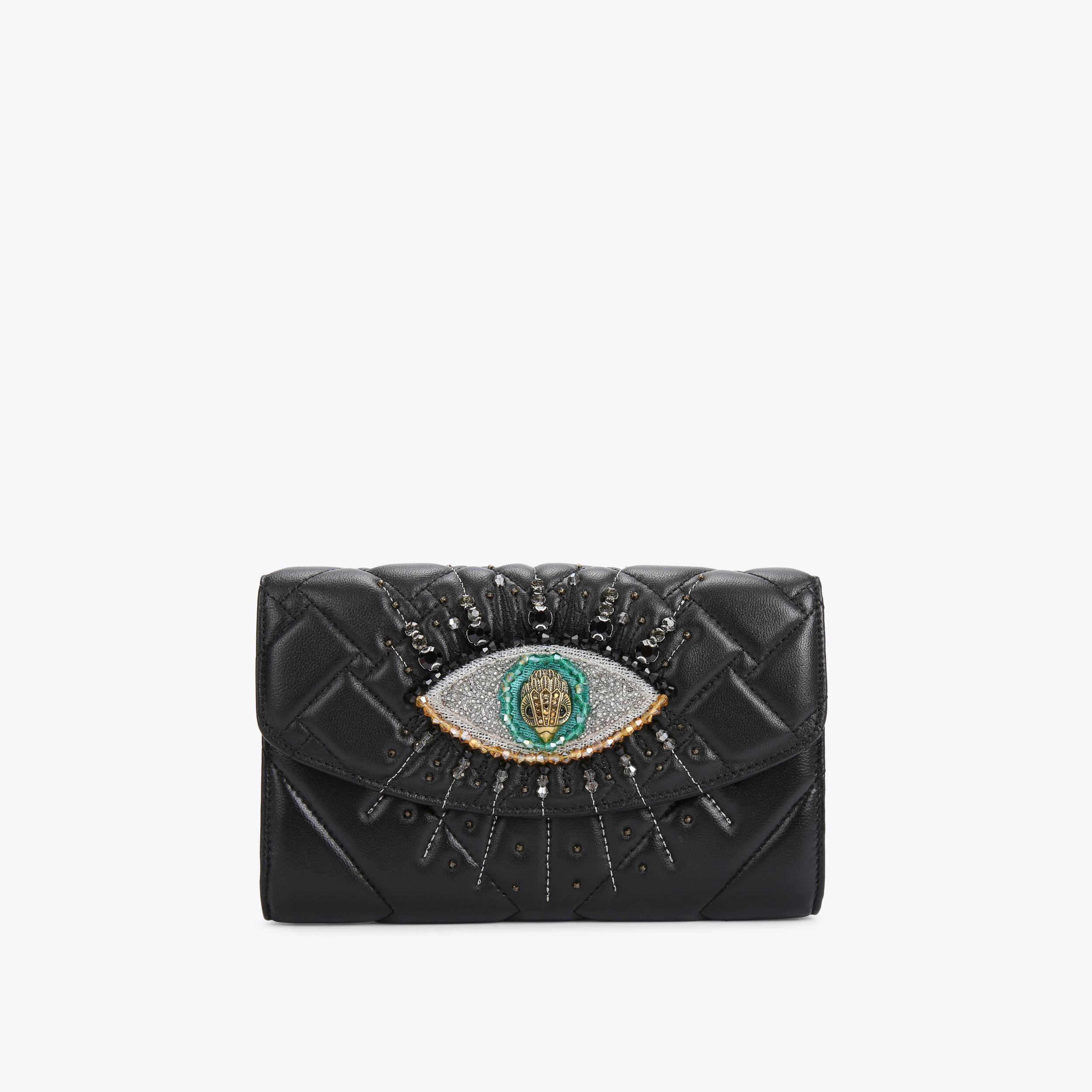 KENSINGTON CH WALLET EYE Black Quilted Leather Evil Eye Chain Wallet by ...