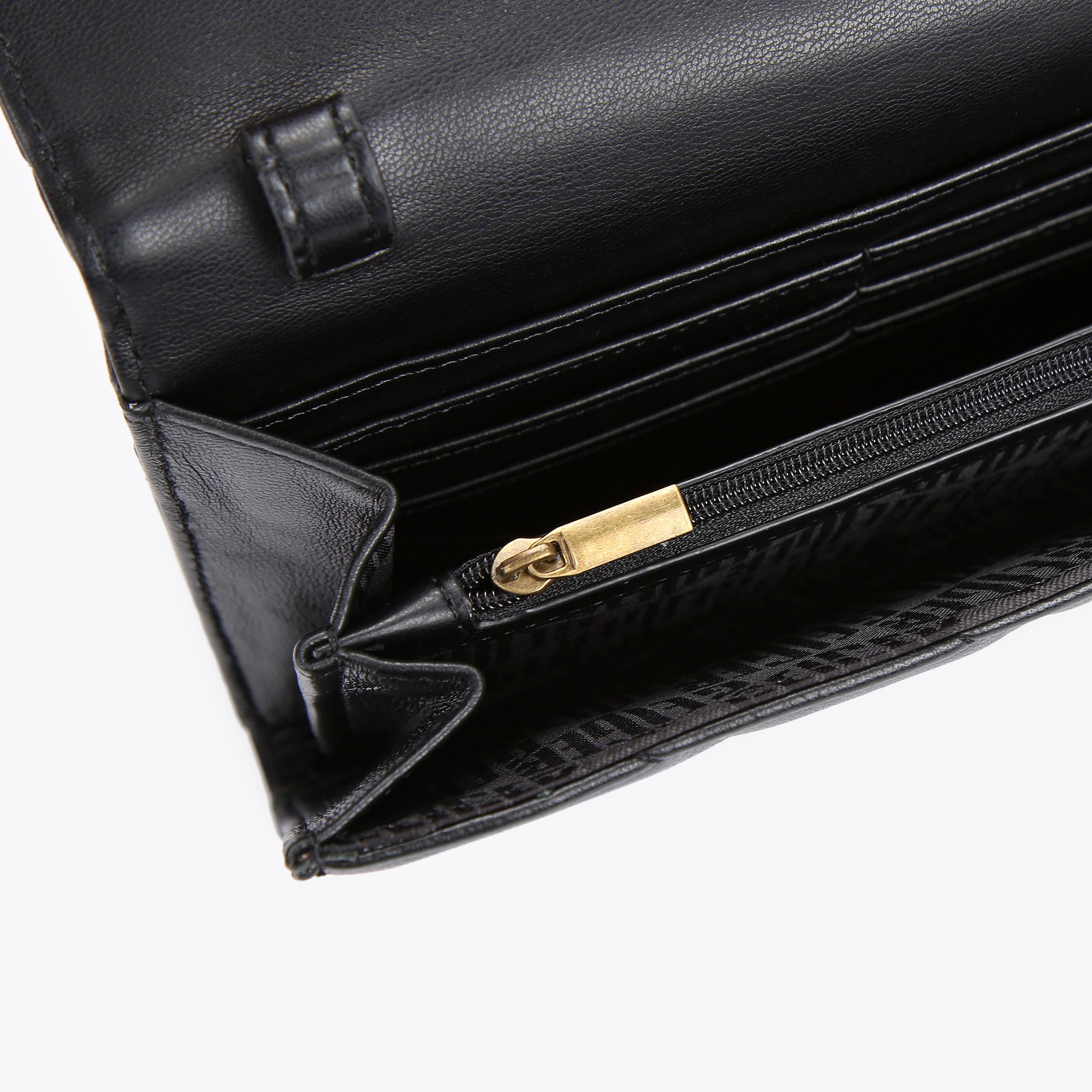 KENSINGTON CH WALLET EYE Black Quilted Leather Evil Eye Chain Wallet by ...