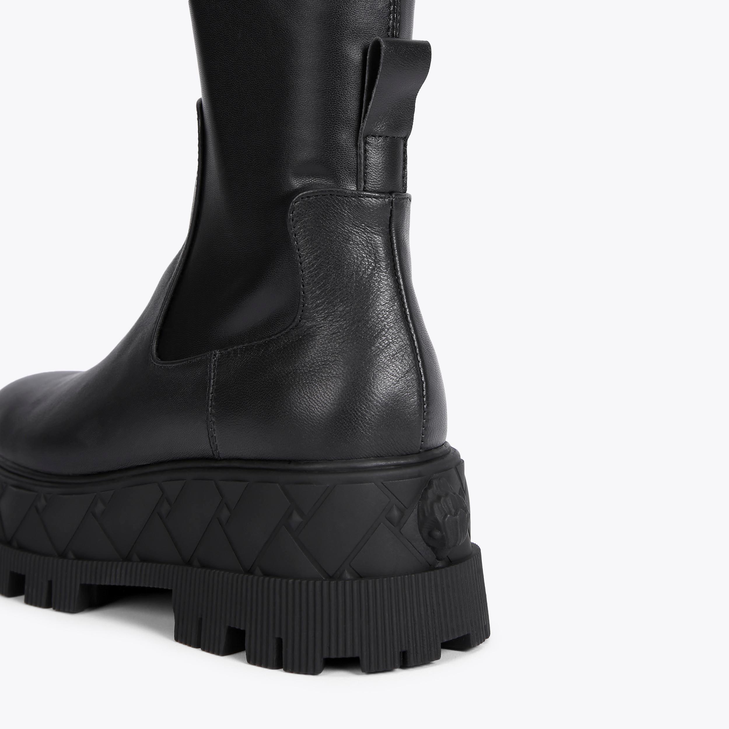 LONDON OTK STRETCH Over The Knee Black Leather Boots by KURT GEIGER LONDON