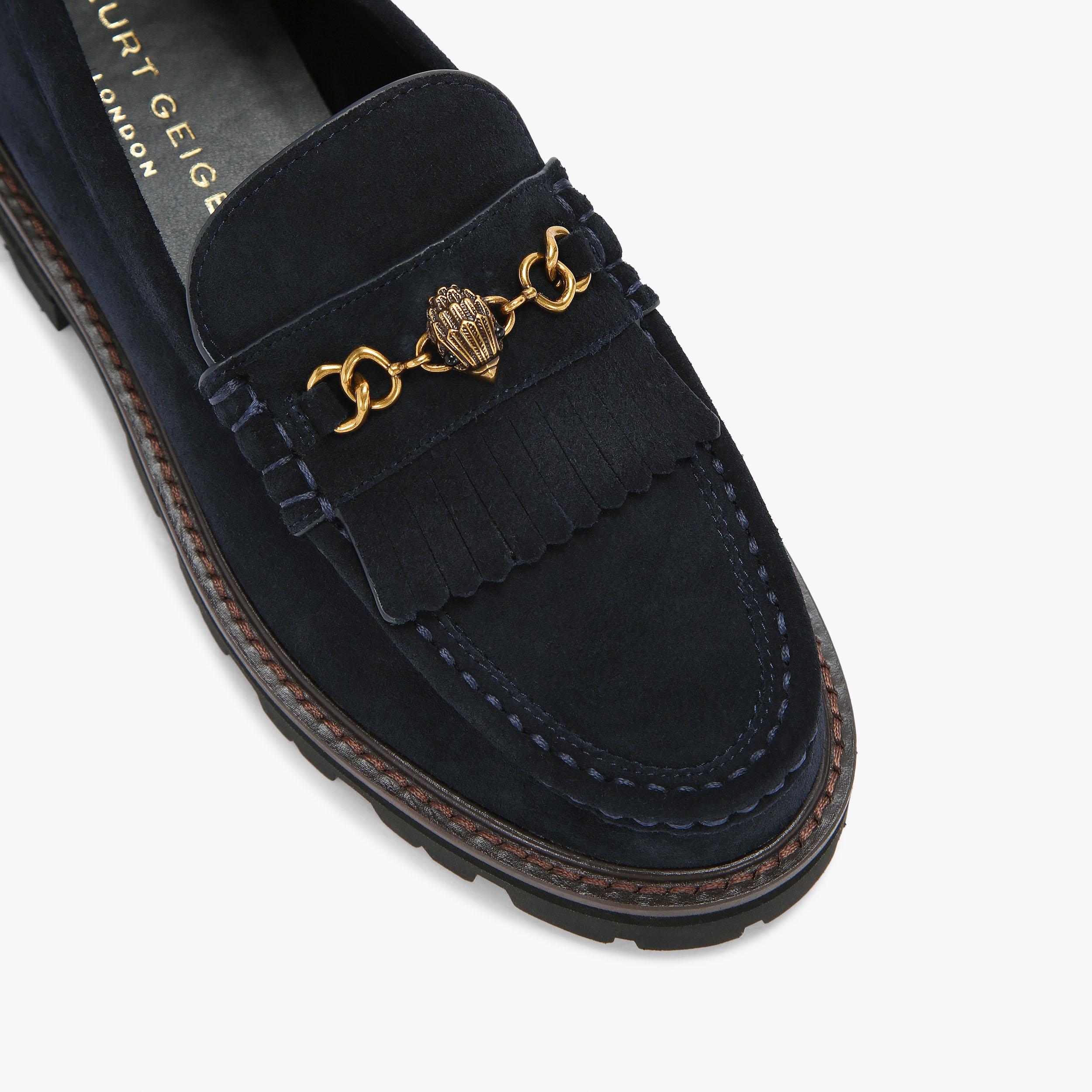 CARNABY CHUNKY LOAFER Navy Suede Loafers by KURT GEIGER LONDON