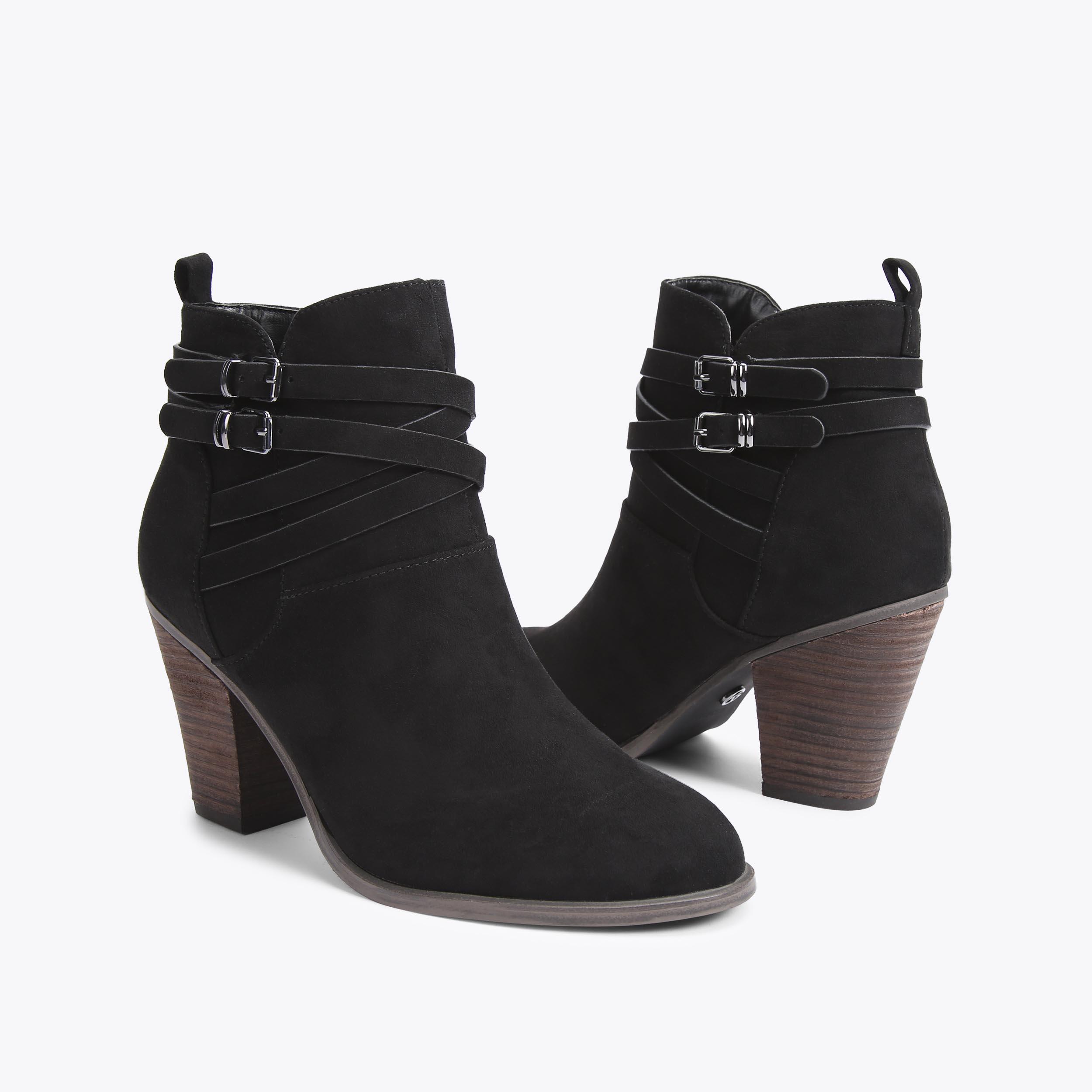 SPIKE3 Black Microsuede Block Heel Boot by KG KURT GEIGER