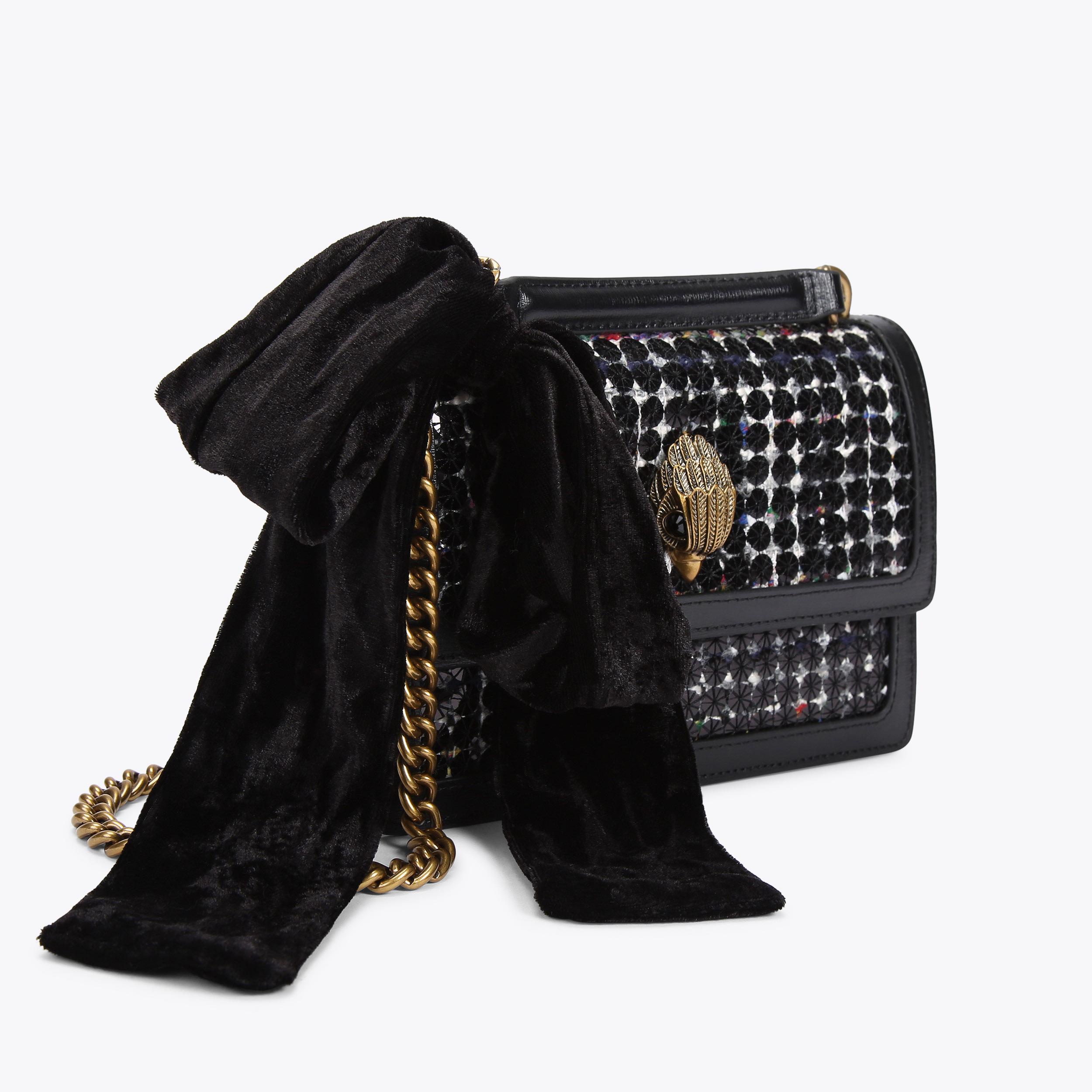 SHOREDITCH SM CROSS BODY Black Tweed Cross Body Bag by KURT GEIGER LONDON