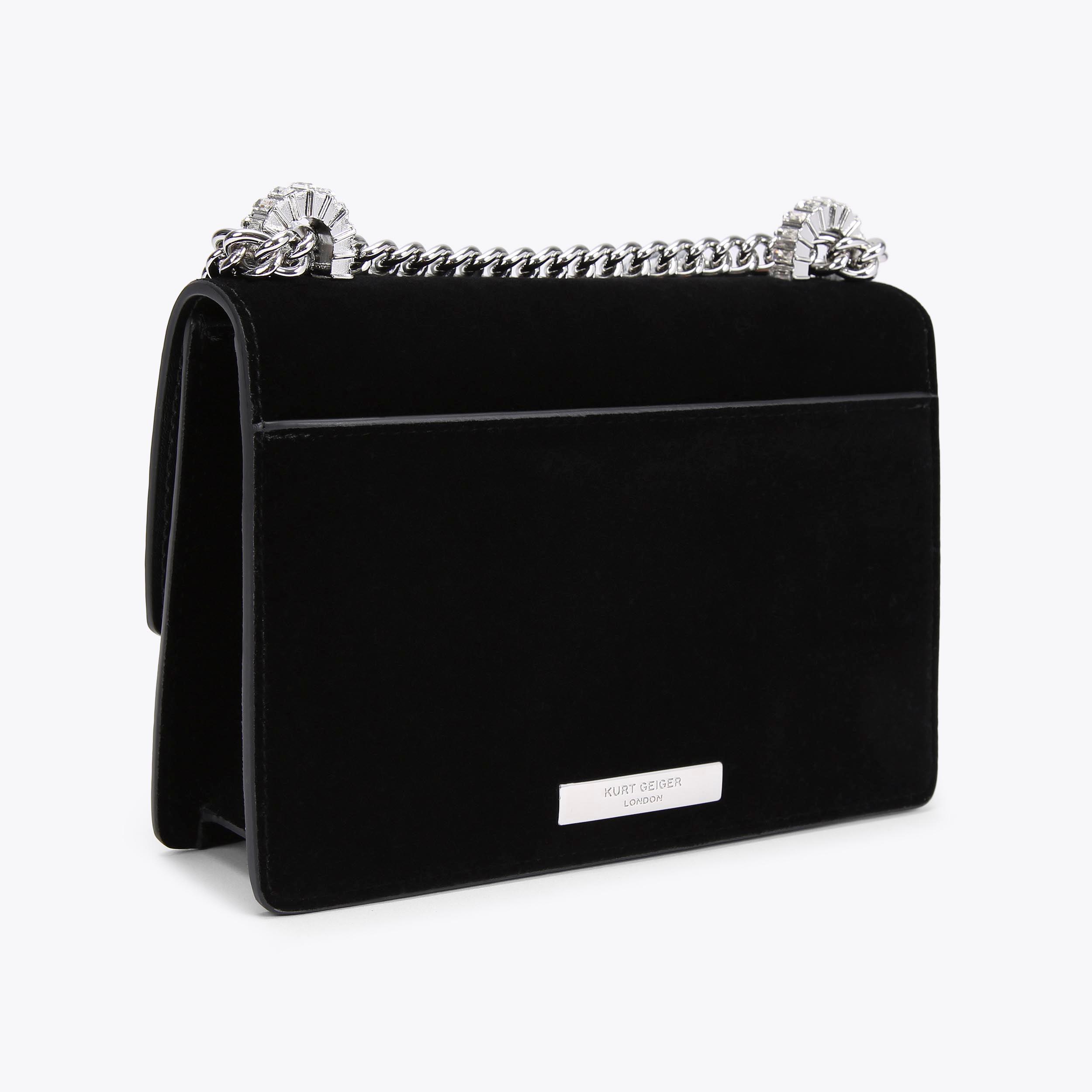 SHOREDITCH SM CROSS BODY Black Velvet Cross Body Bow Bag by KURT GEIGER ...