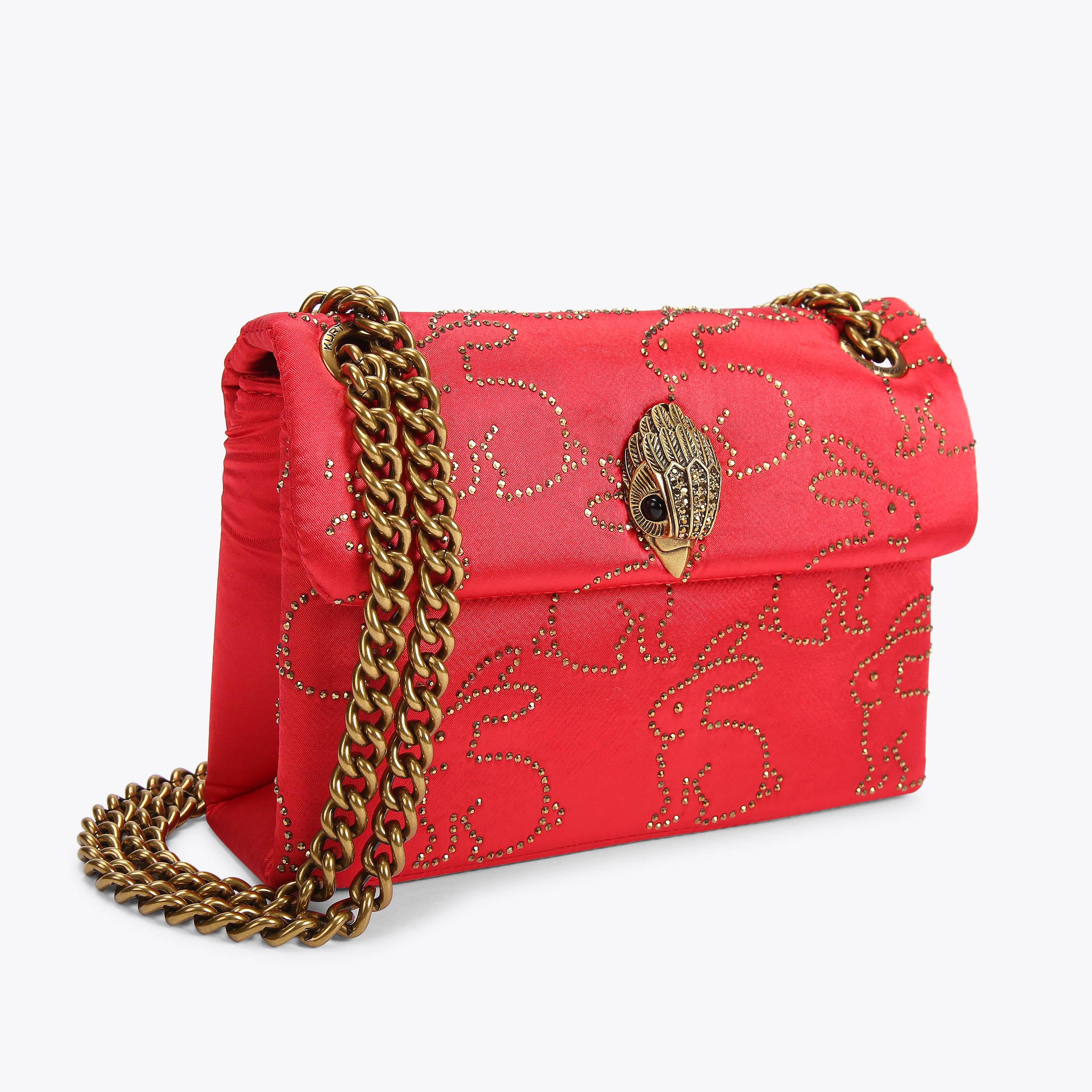FABRIC MINI KENSINGTON Red Crystal Rabbit Cross Body Purse by KURT ...