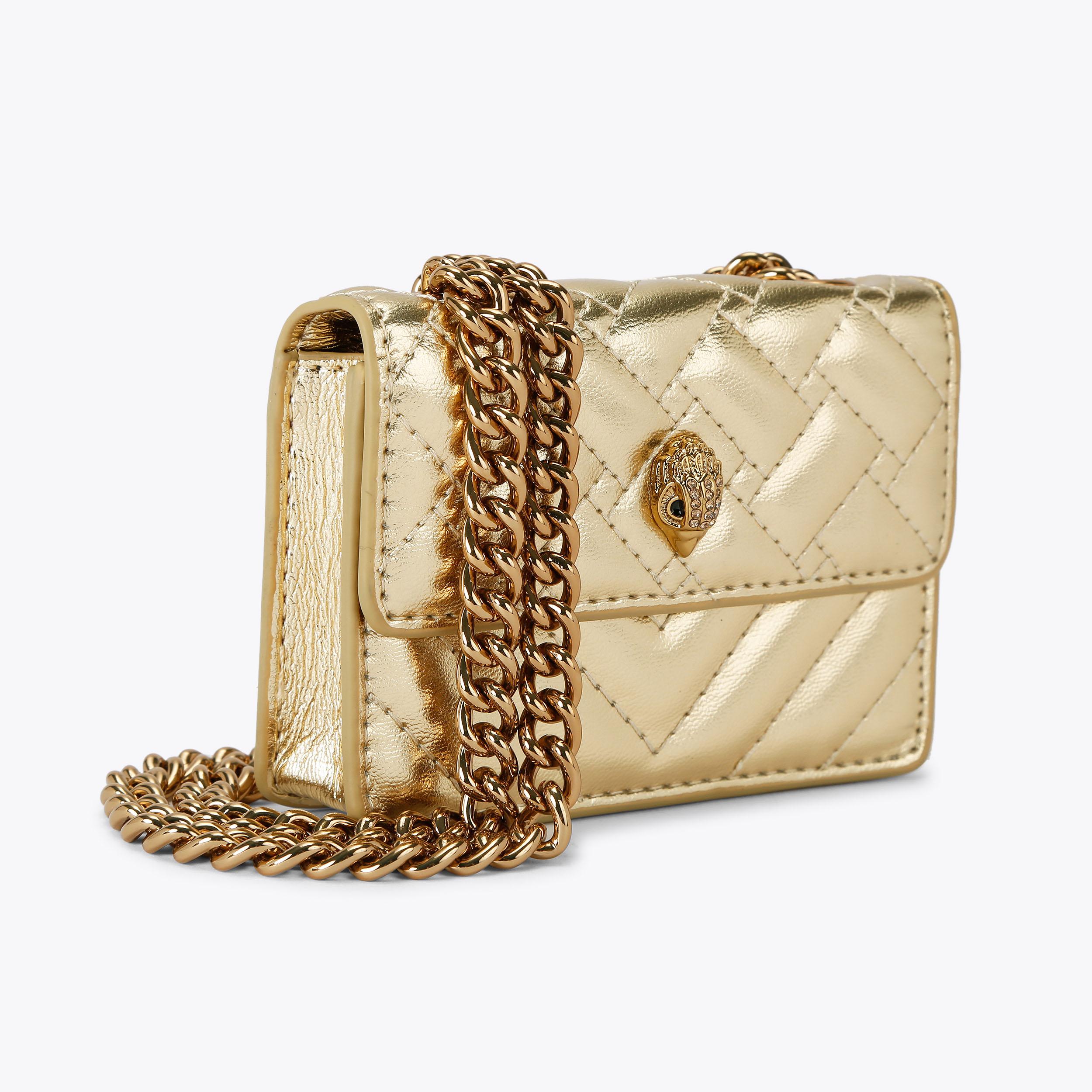 MICRO KENSINGTON Shiny Gold Micro Bag by KURT GEIGER LONDON