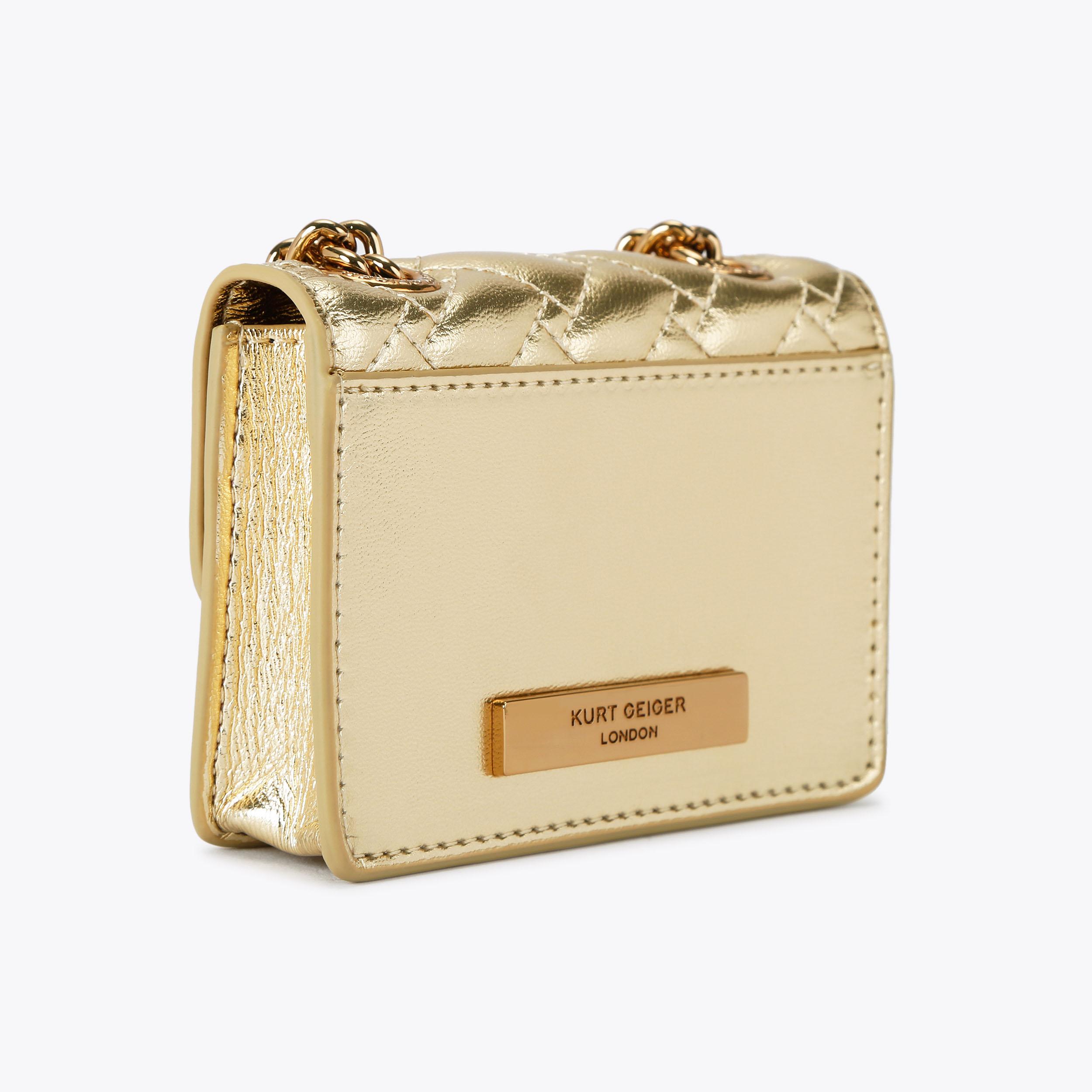 MICRO KENSINGTON Shiny Gold Micro Bag by KURT GEIGER LONDON
