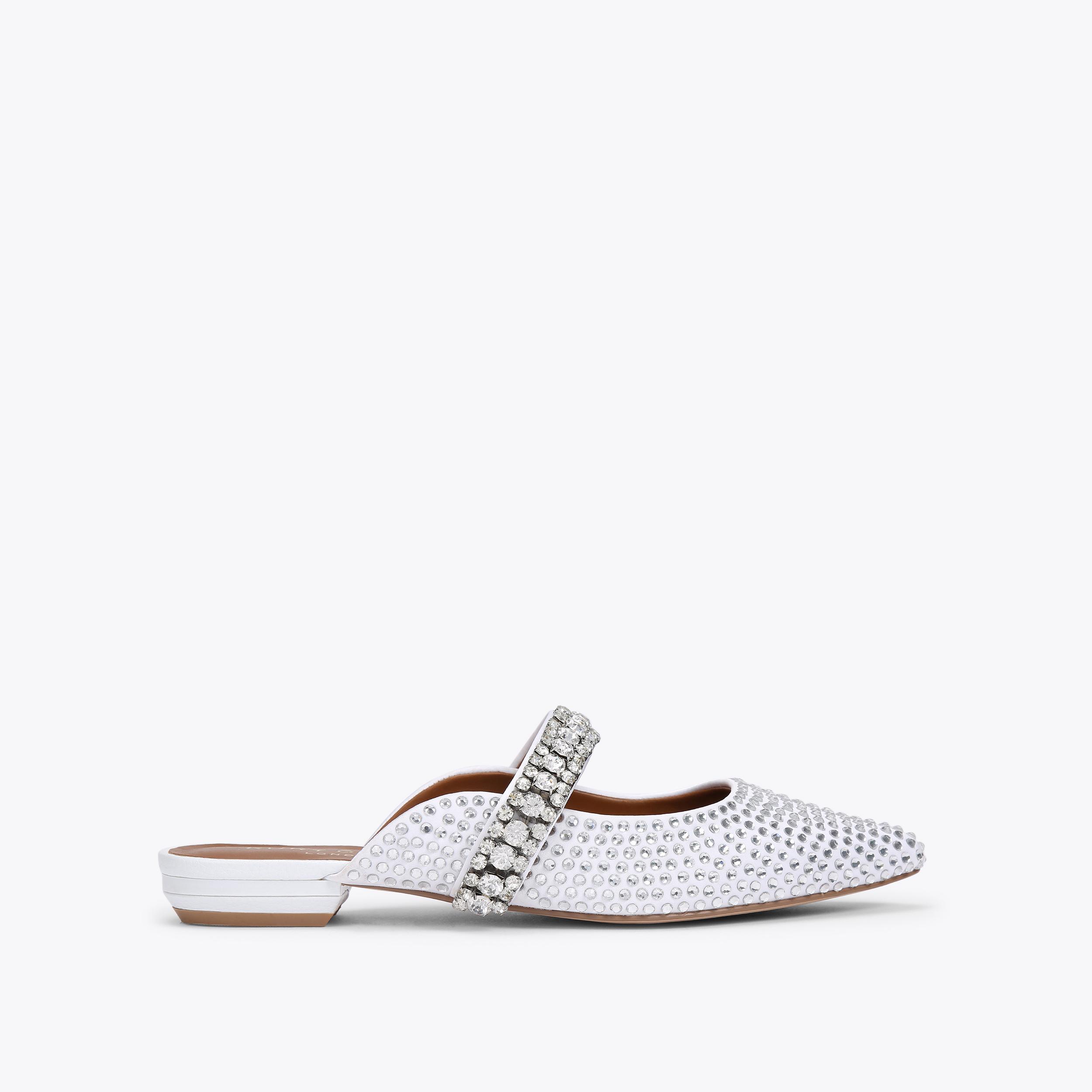 PRINCELY CRYSTALS White Crystal Slip On Shoe by KURT GEIGER LONDON
