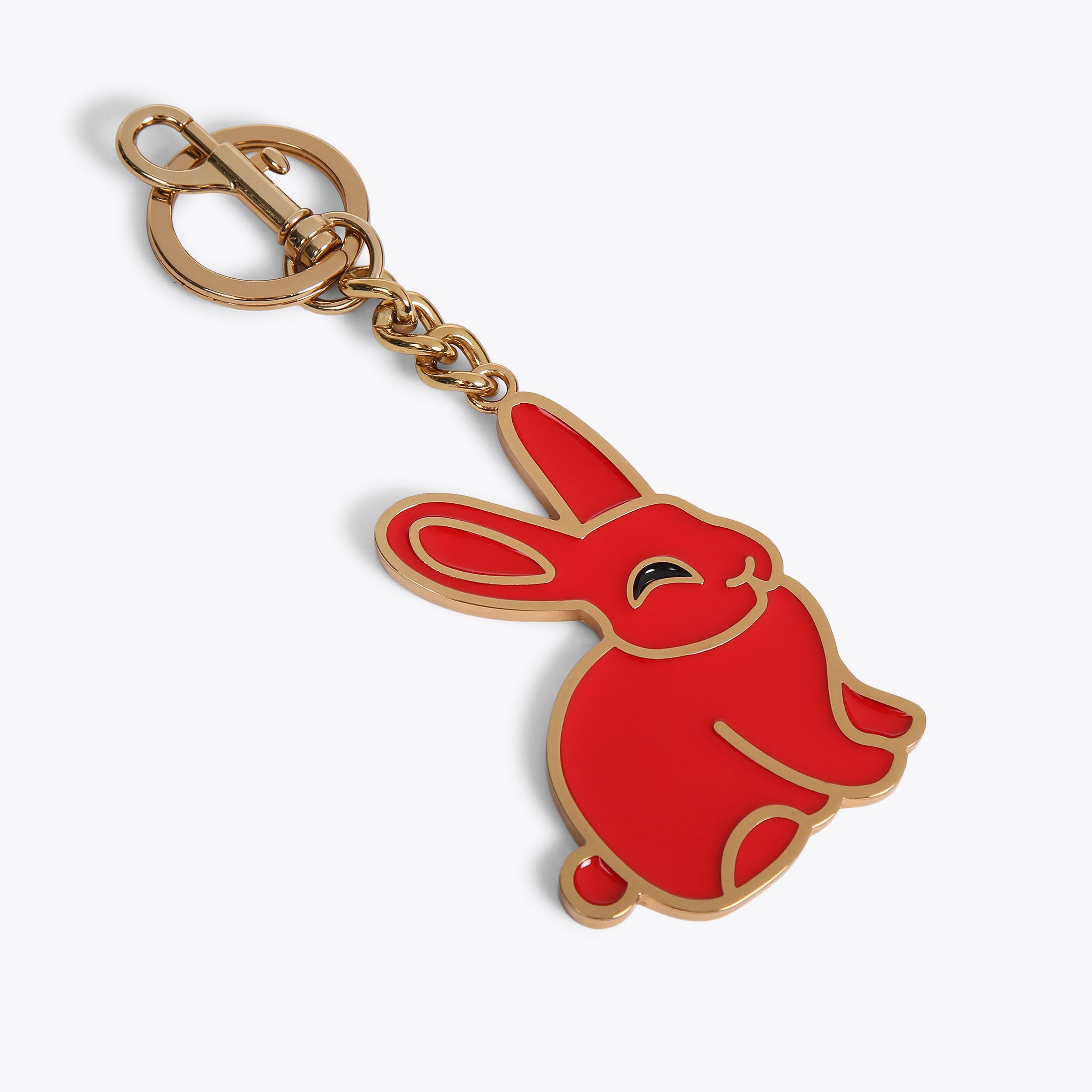 RABBIT KEYRING Red Rabbit Glitter Keyring by KURT GEIGER LONDON