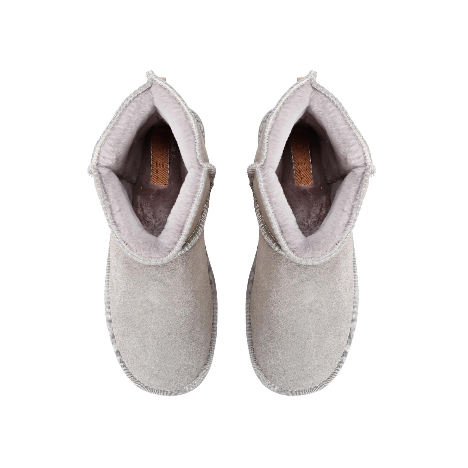 SOFTY MINI BOOT Grey Suede Faux Fur Ankle Boot by CARVELA