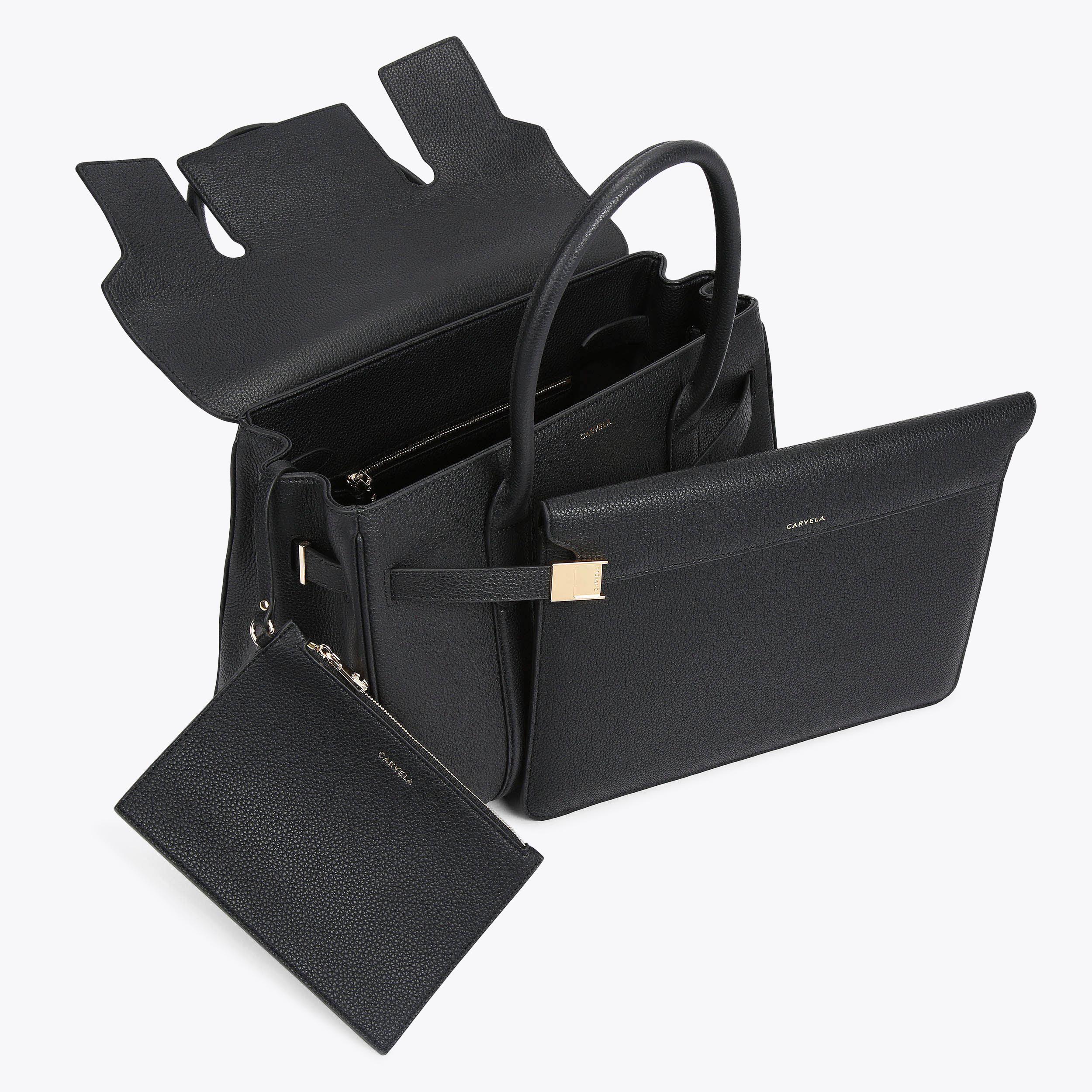 HENLEY LOCK TOTE Black Tote Bag by CARVELA