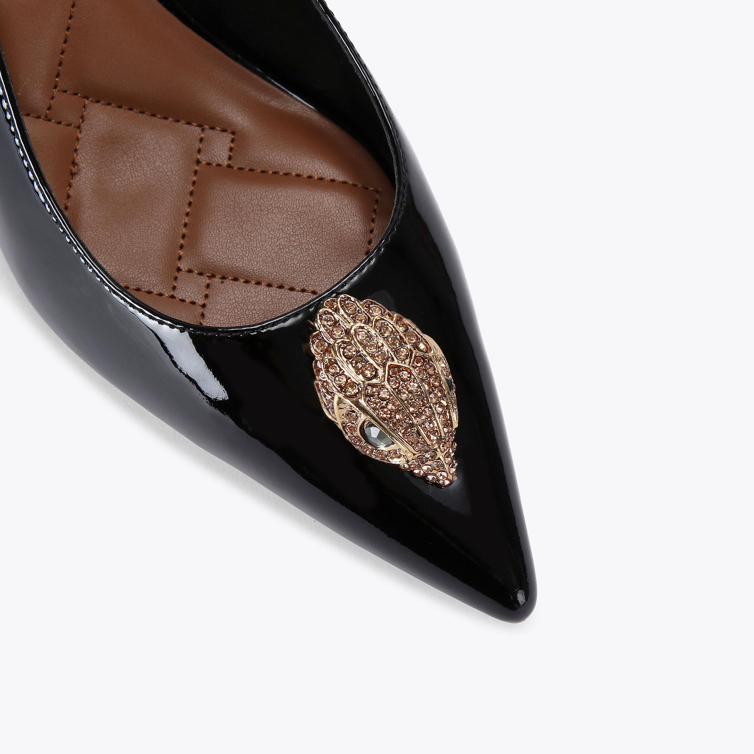 BELGRAVIA SLING BACK Patent Black Slingback Heels by KURT GEIGER LONDON