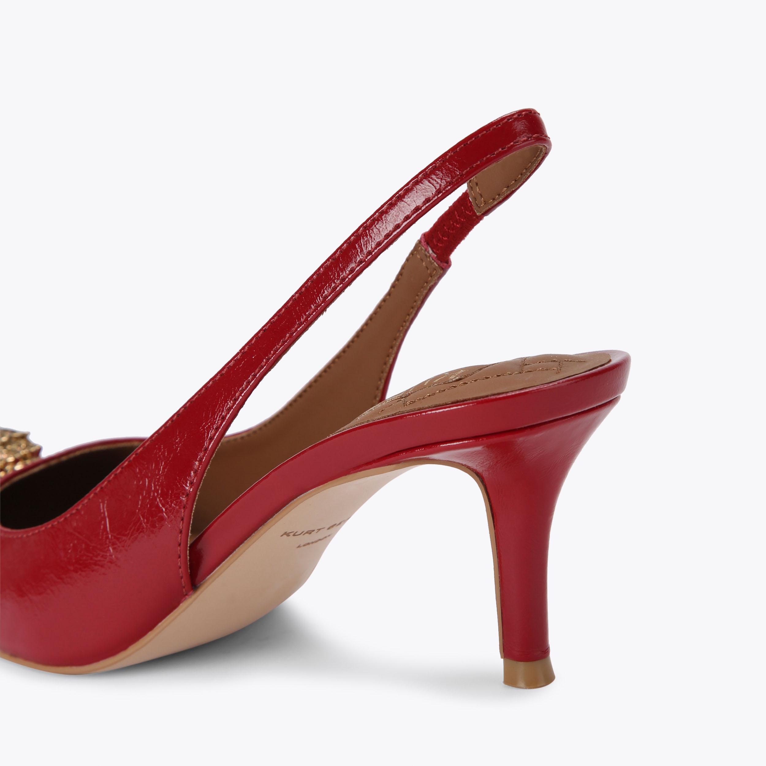 BELGRAVIA SLING BACK Red Patent Slingback heel by KURT GEIGER LONDON