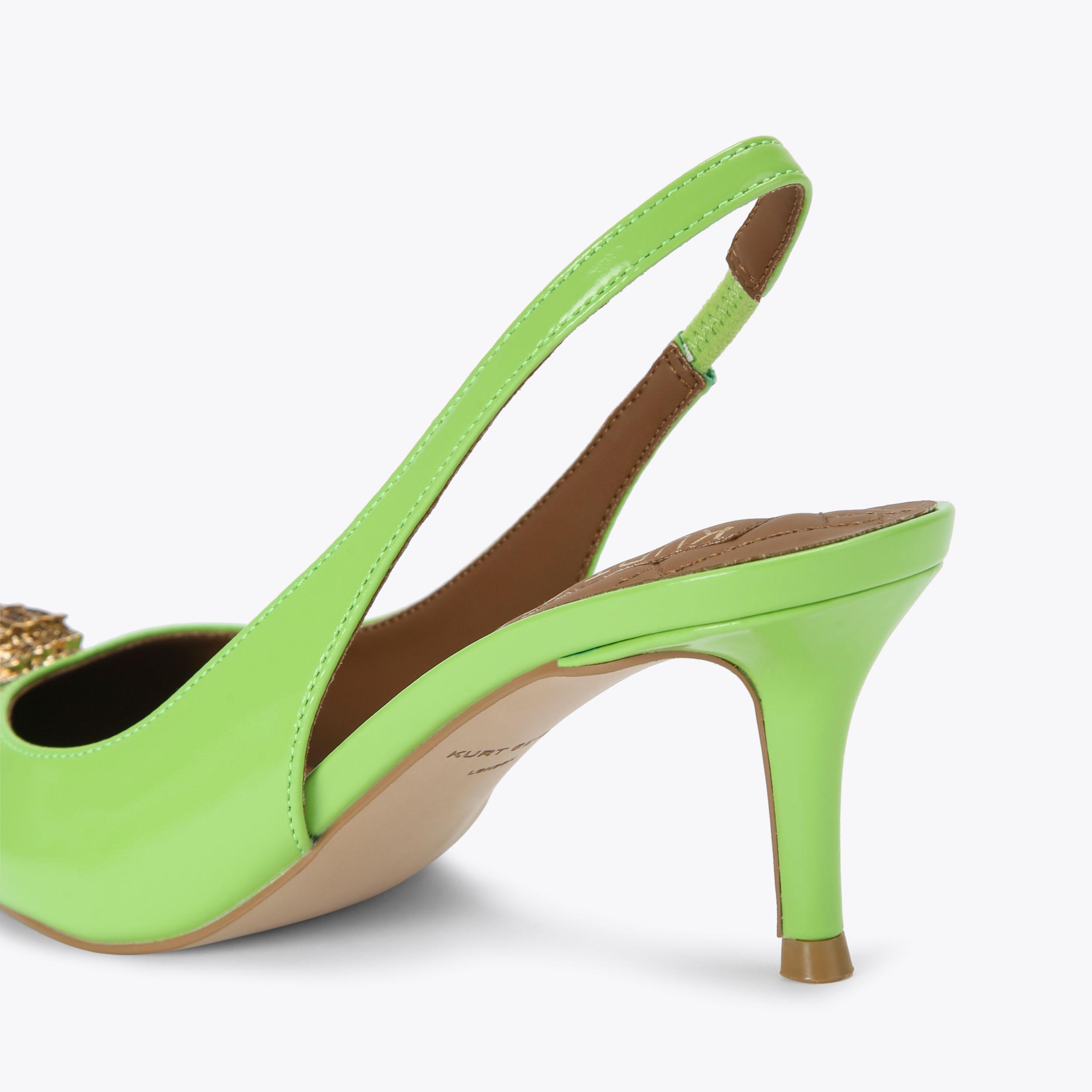 BELGRAVIA SLING BACK Lime Green Slingback Heel by KURT GEIGER LONDON