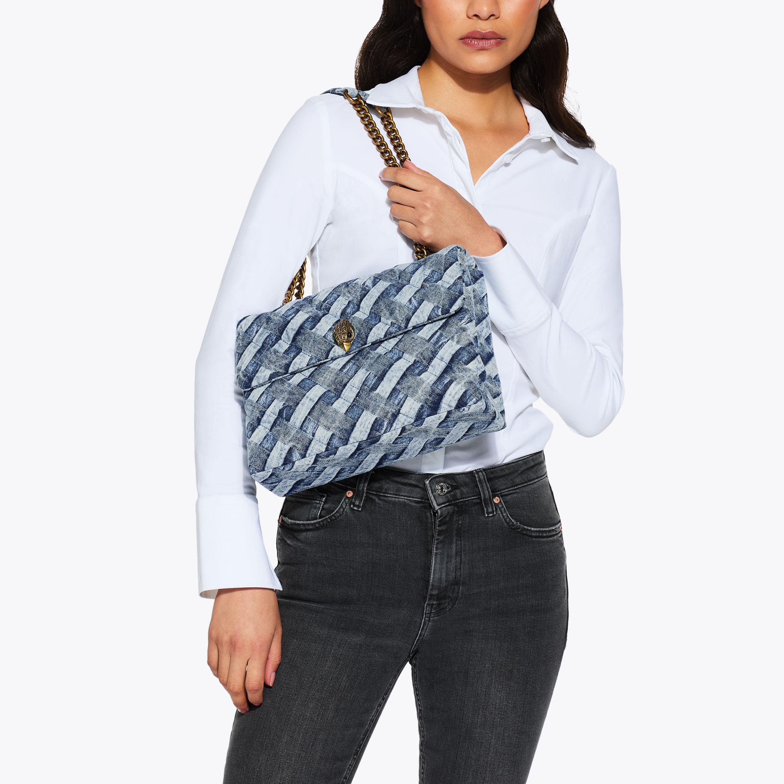LARGE KENSINGTON SOFT Blue Shoulder Bag by KURT GEIGER LONDON