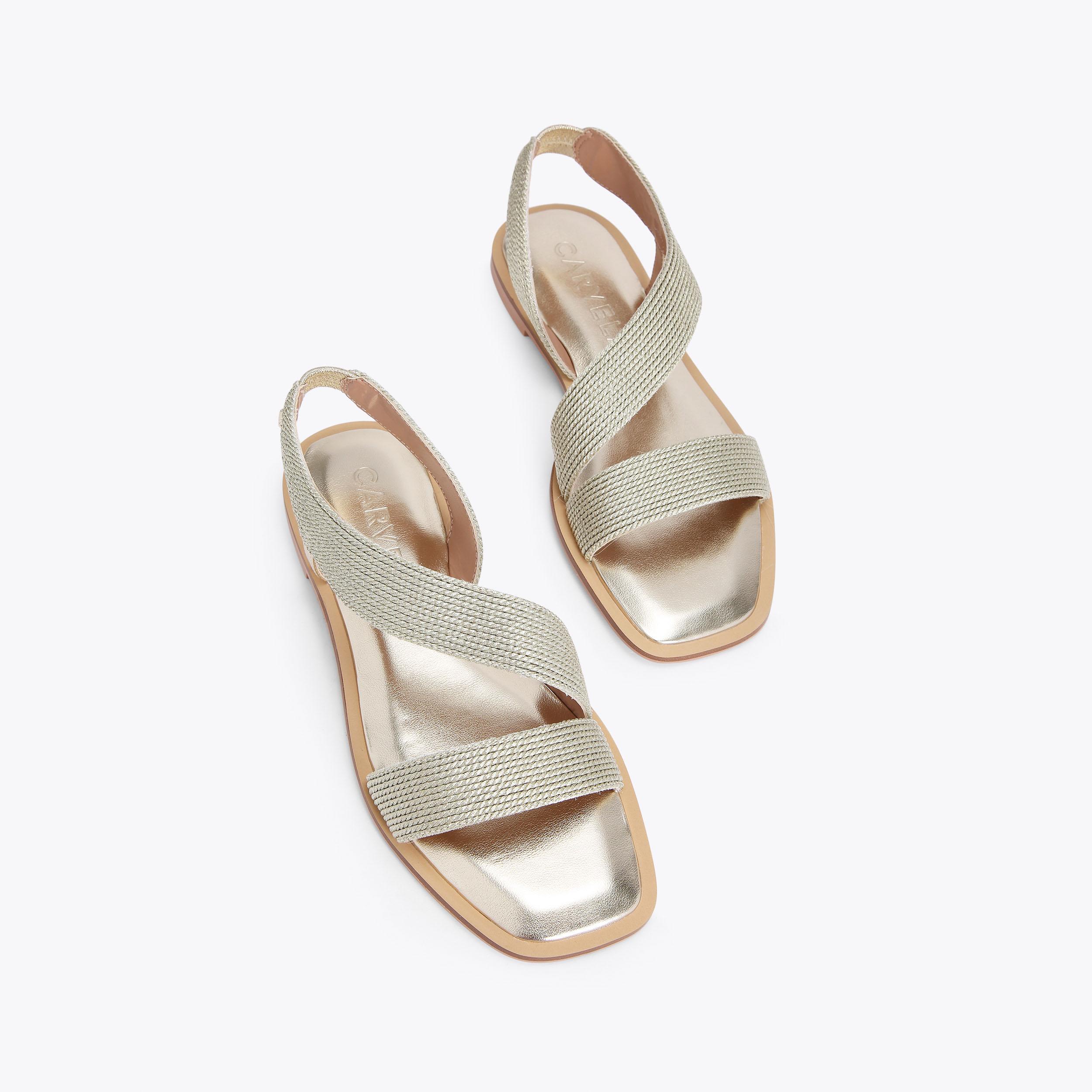 GALA Gold Flat Sandal by CARVELA