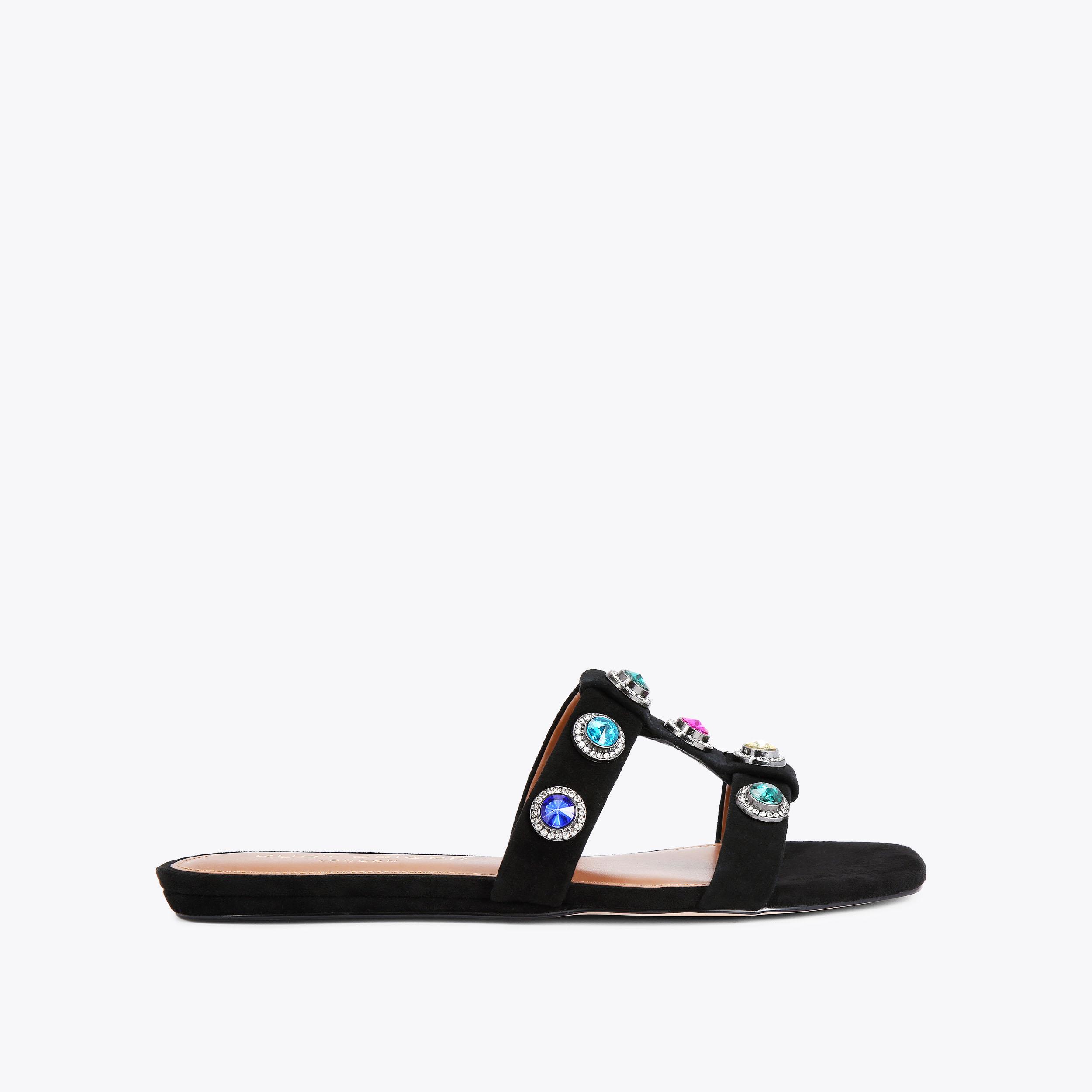 Octavia Dress Sandal Black Suede Sandal By Kurt Geiger London