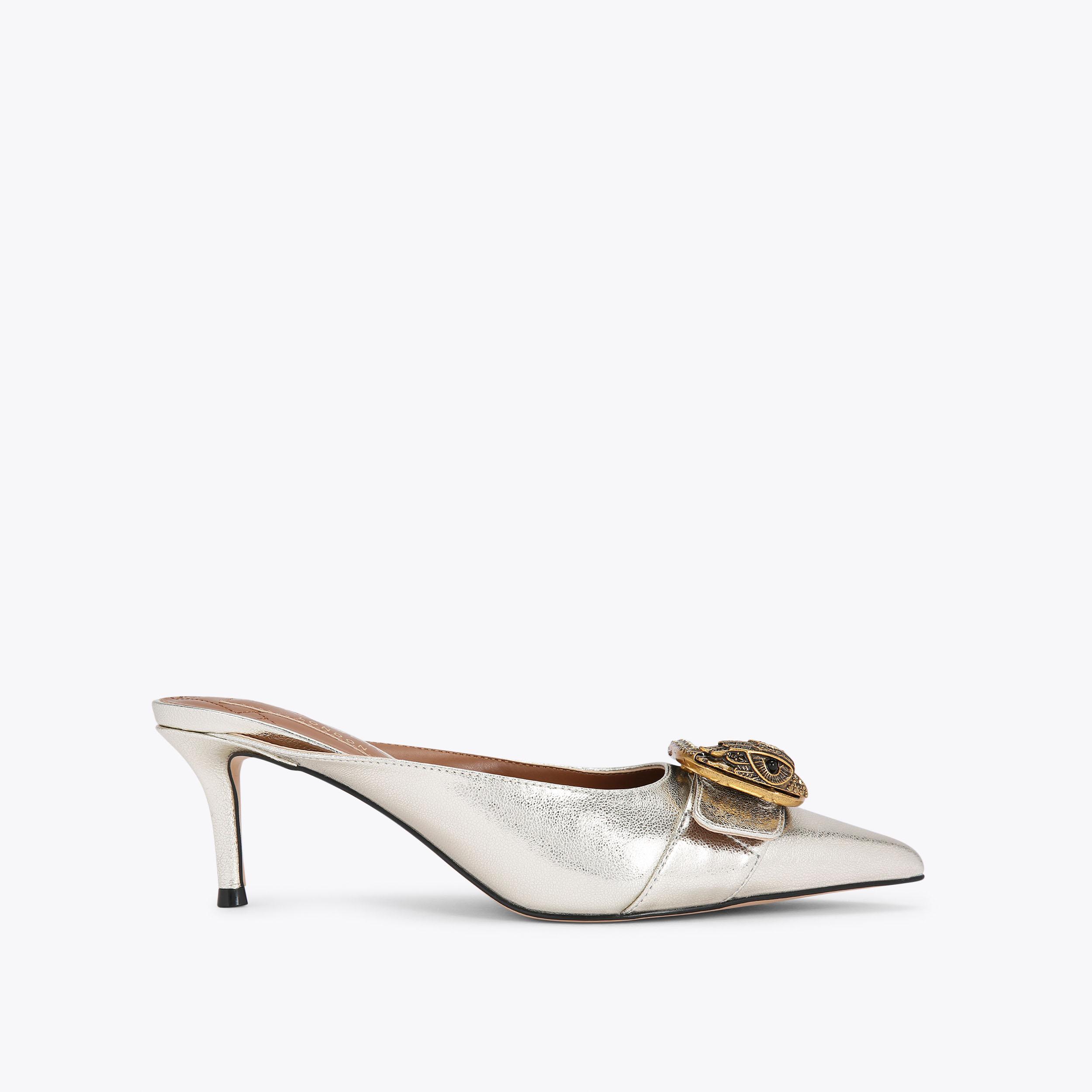 MAYFAIR MULE Gold Mule Heels by KURT GEIGER LONDON