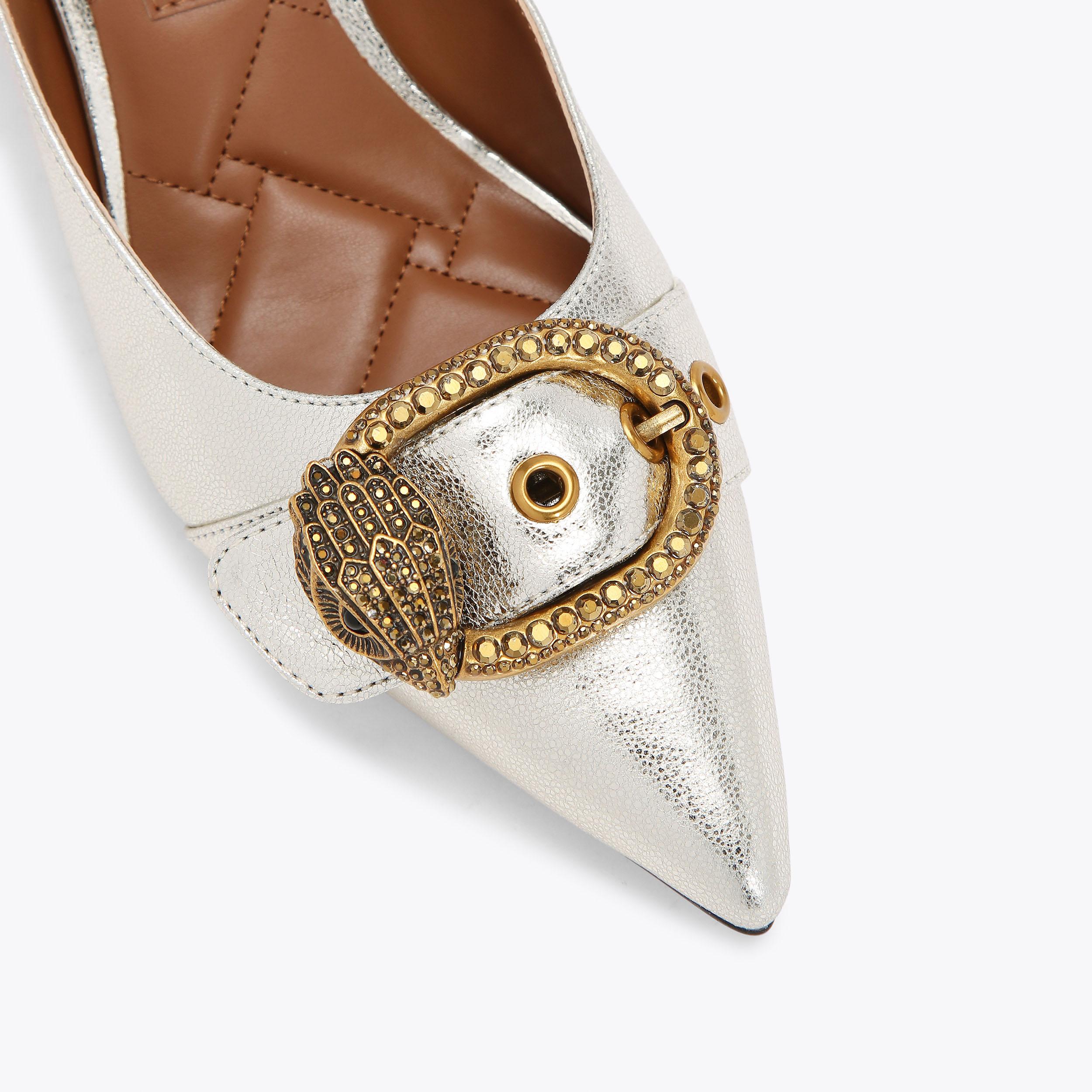 MAYFAIR MULE Gold Mule Heels by KURT GEIGER LONDON