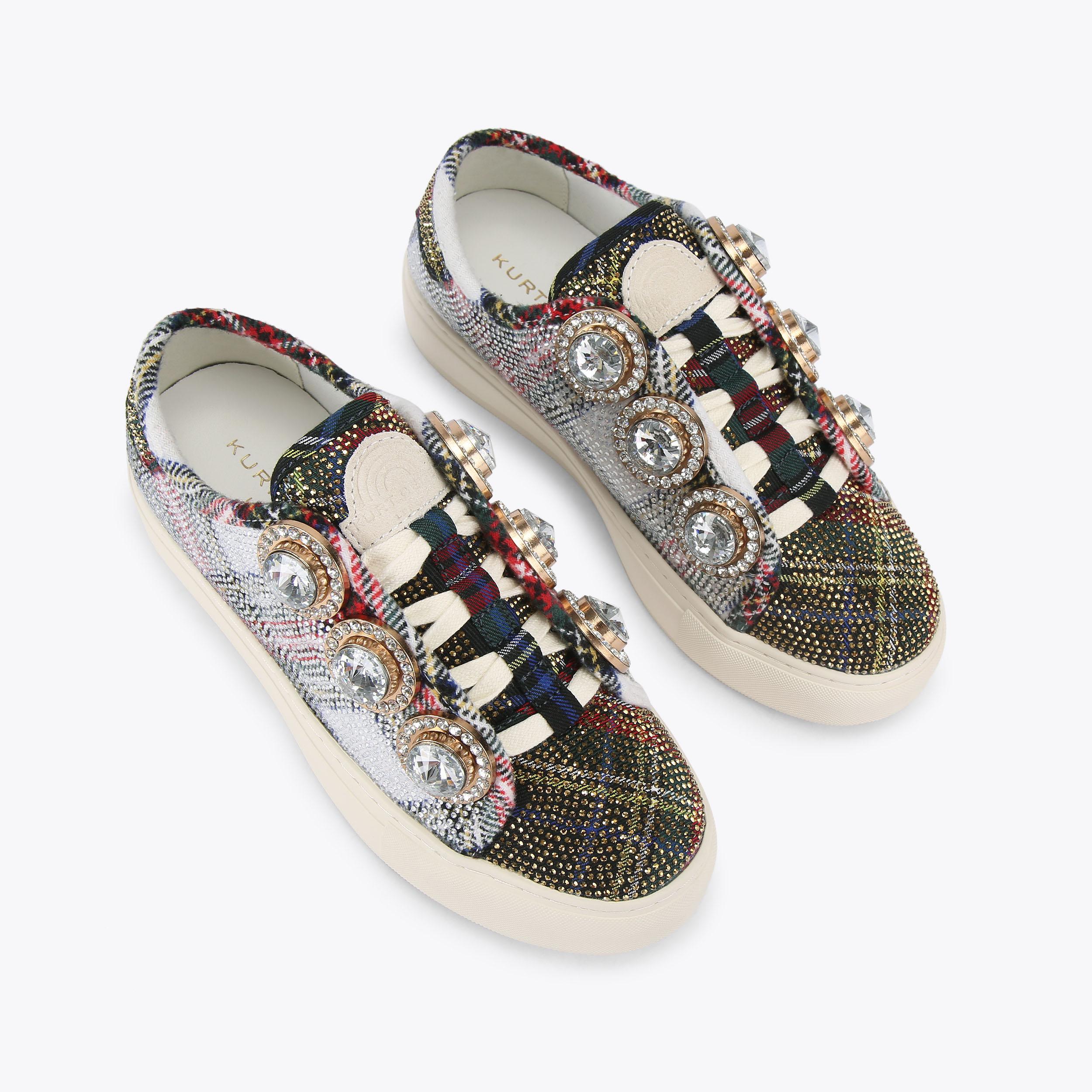 Laney Octavia Tartan Crystal Sneaker By Kurt Geiger London