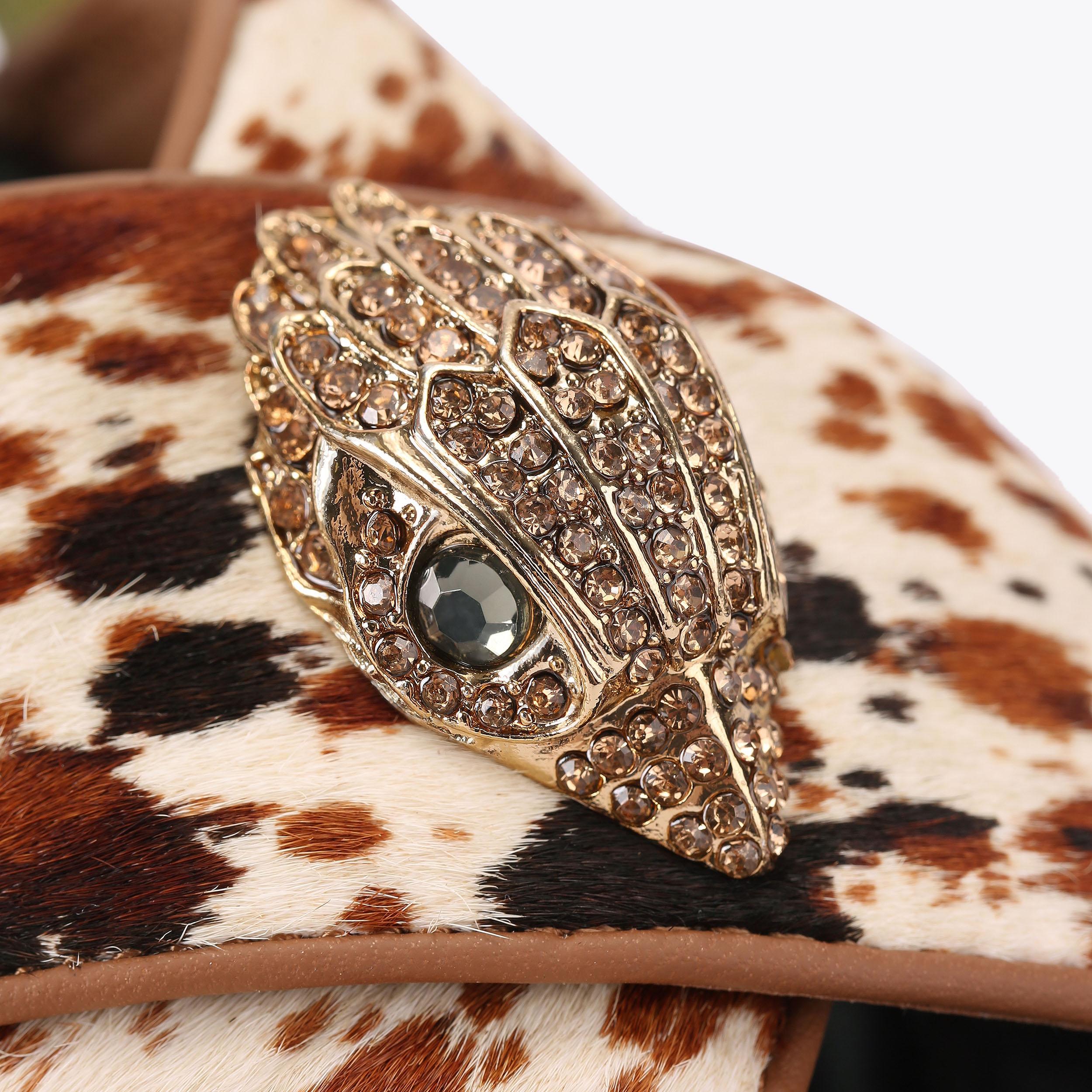 ORSON CROSS STRAP SANDAL Cow Print Sandal by KURT GEIGER LONDON