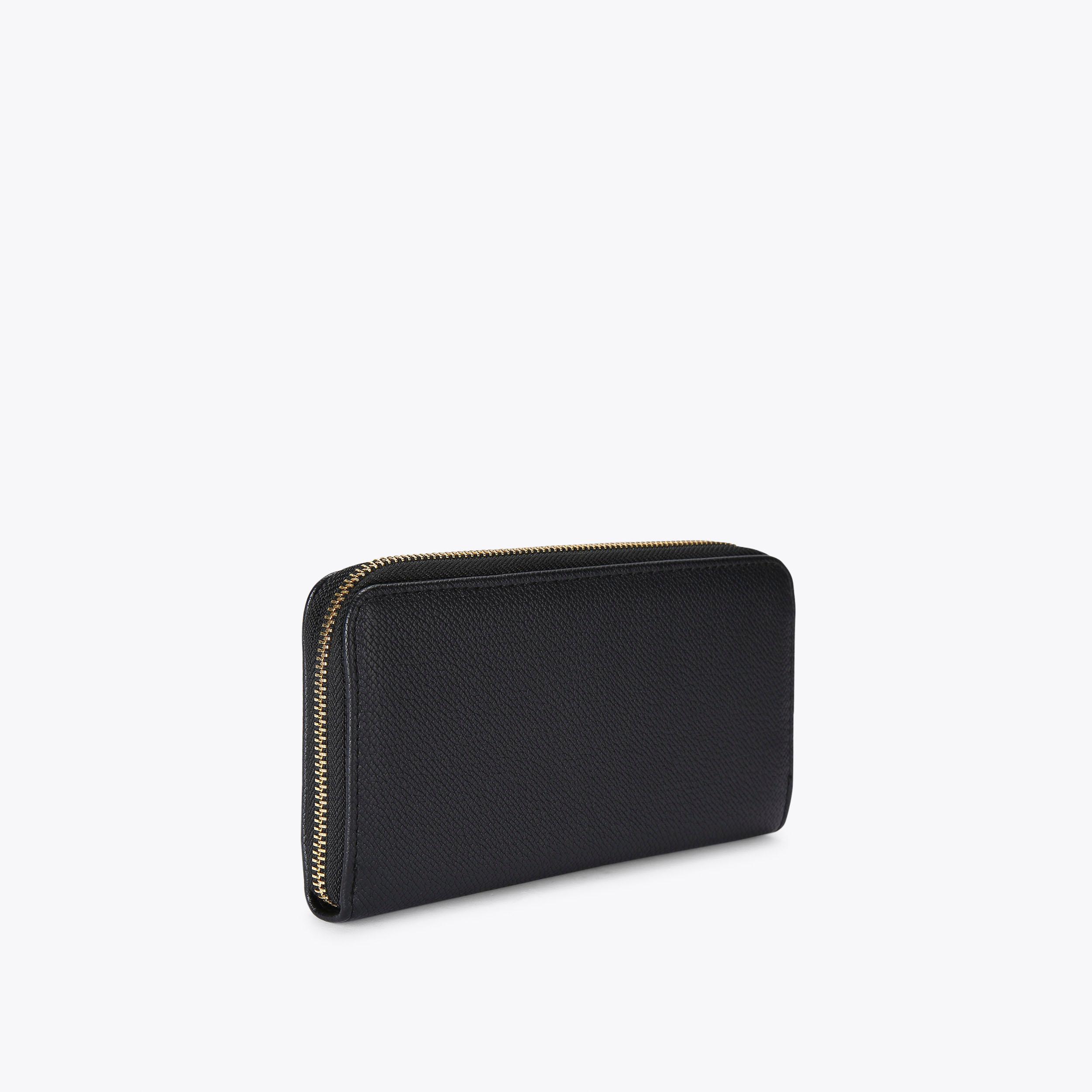 FRAME PURSE Black Zip Around Wallet by CARVELA
